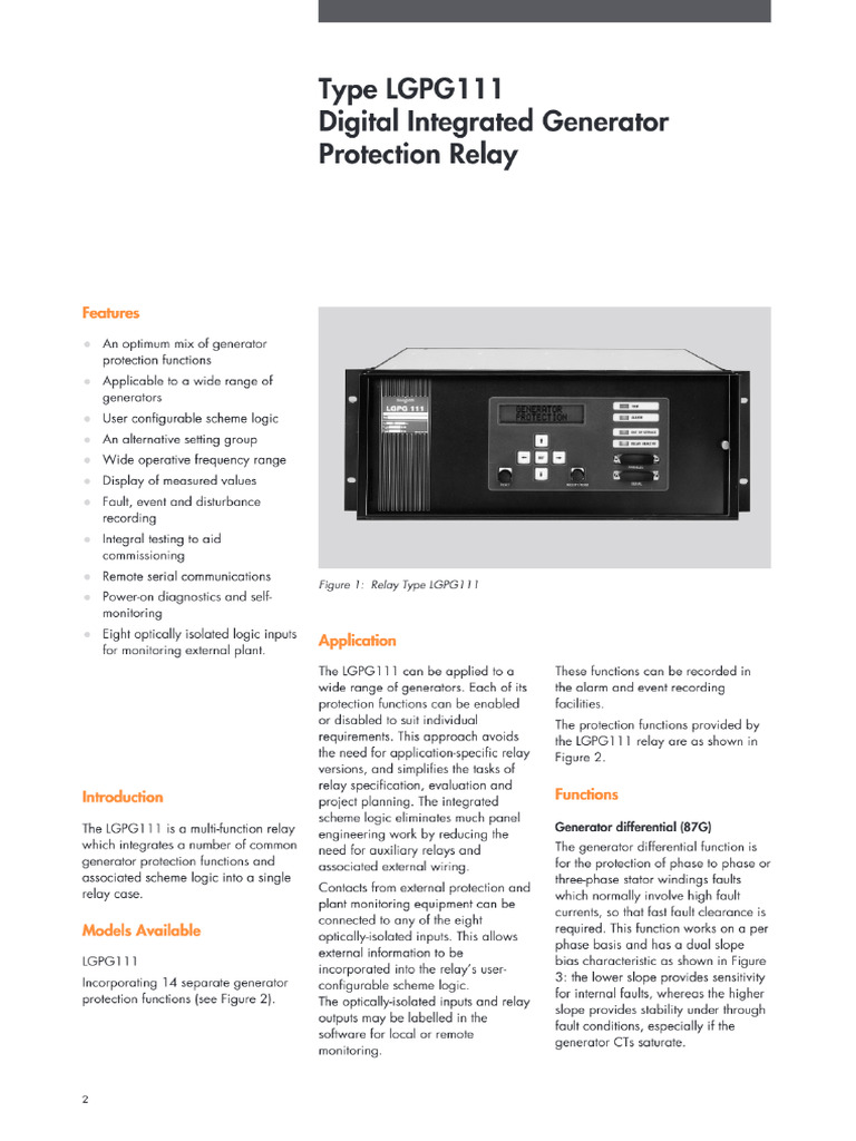 Alsthom LGPG111 Specifications Manualzz | PDF