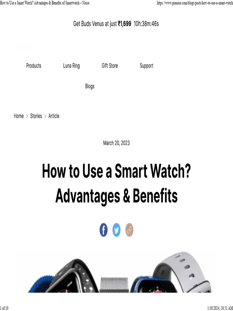 Advantages & Benefits of Smartwatch - Noise | PDF | Mobile Technology | Portable Tools