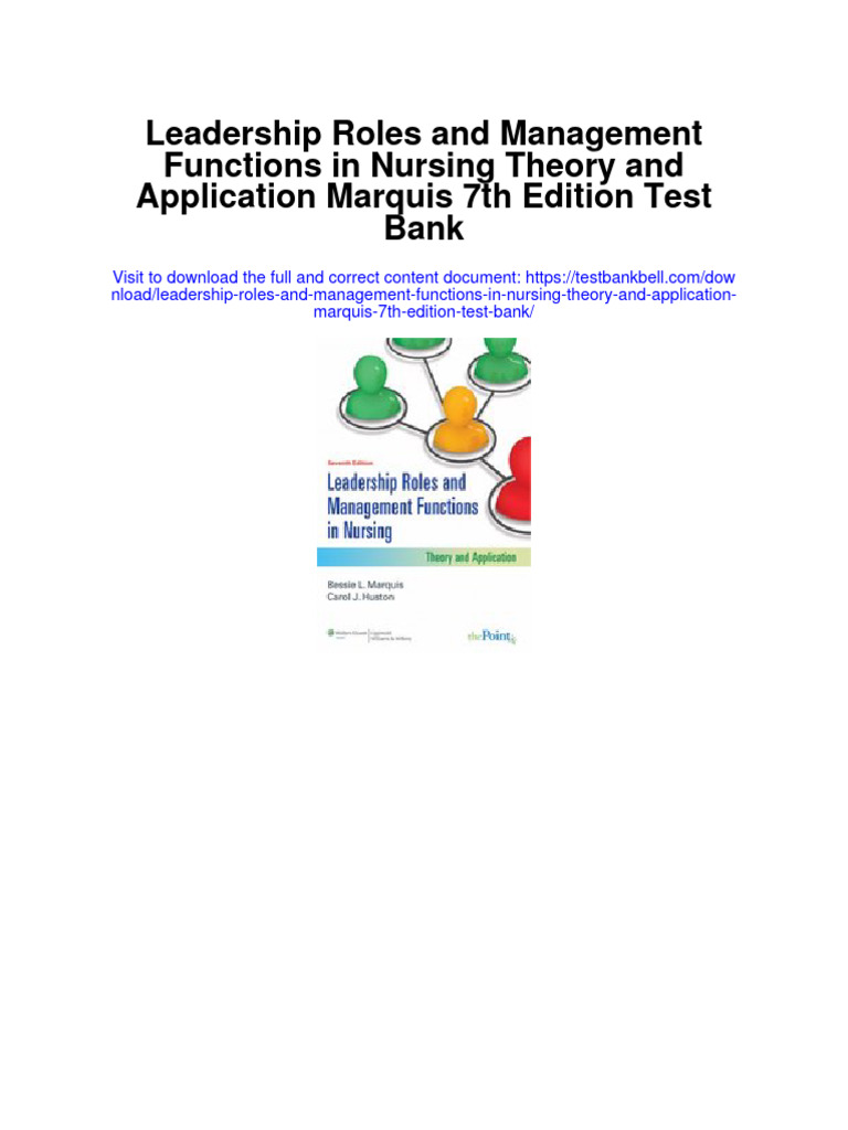 Instant Download Leadership Roles and Management Functions in Nursing ...