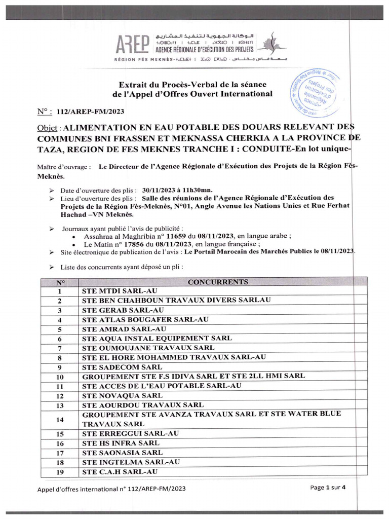 Extrait PV 112 AREP FM 2023 F | PDF