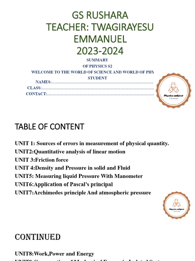 s2 Physics Presentation-1 | PDF | Friction | Force