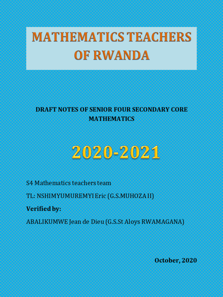 Maths s4 Draft | PDF | Derivative | Equations