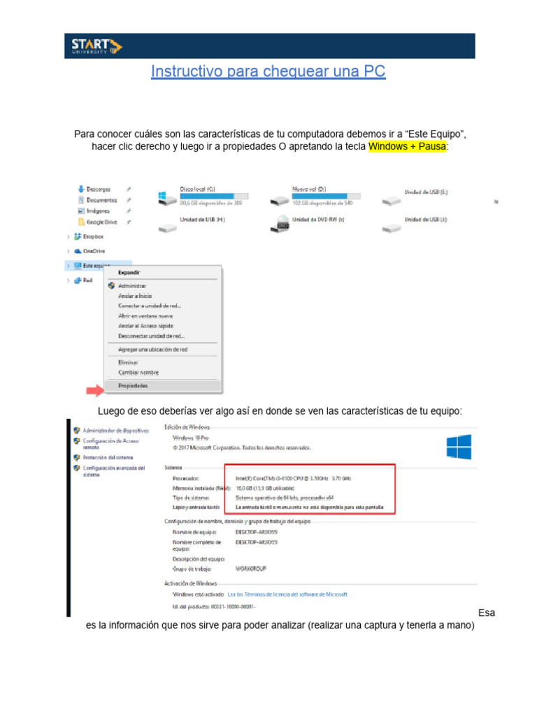 Instructivo para chequear una PC y Test De Velocidad (1) | PDF