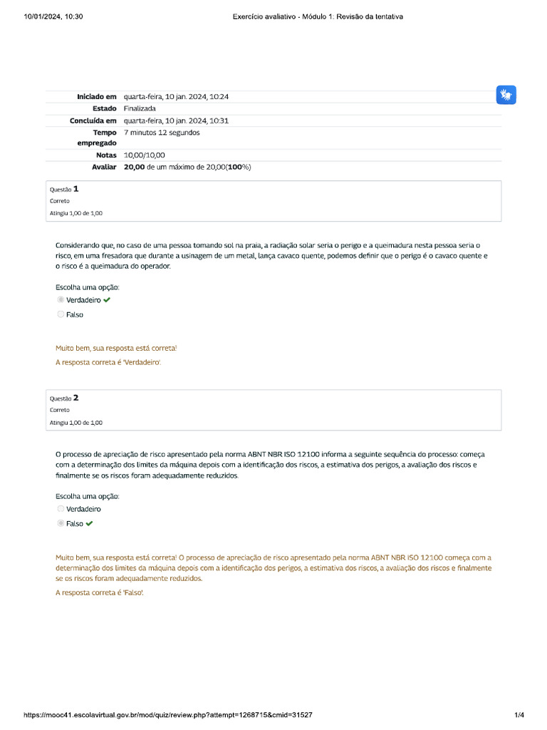Modulo 1 - Questionario | PDF