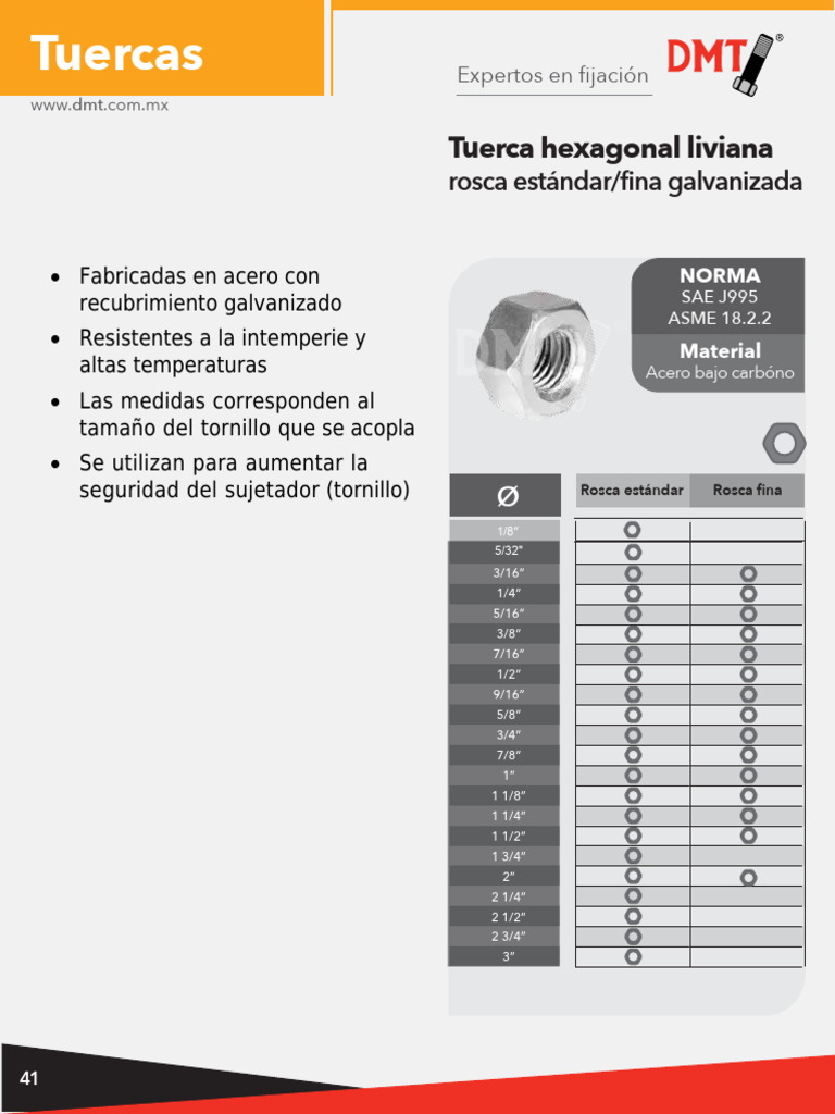 Ficha Tecnica Tuerca | PDF