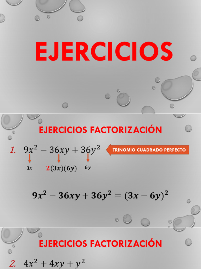 Ejercicios Factorización y Ecuaciones | Descargar gratis PDF | Factorización | Matemática Elemental