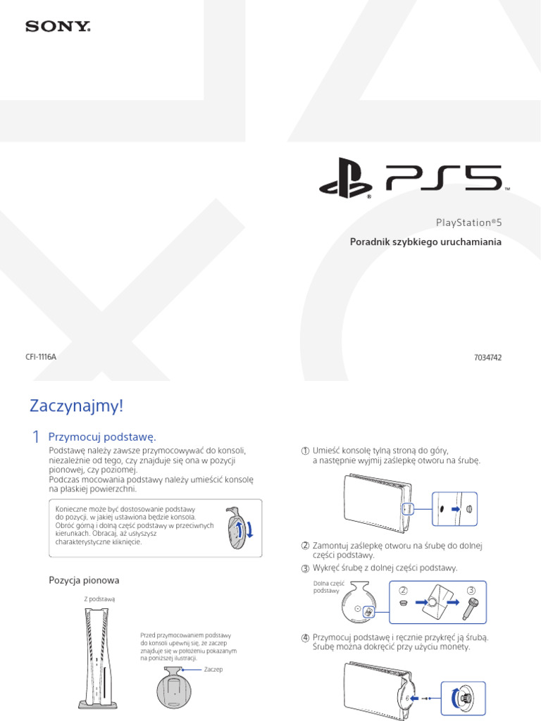 Instrukcja Obslugi Sony Playstation 5 | PDF