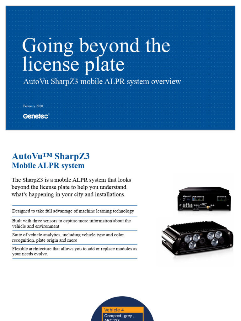 AutoVu SharpZ3 Mobile ALPR System Overview | PDF | Machine Learning ...