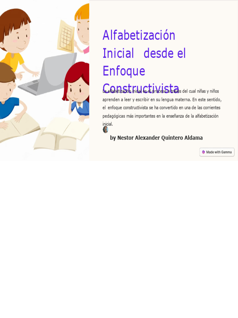 Alfabetización Inicial: Enfoque Constructivista | PDF | Constructivismo ...