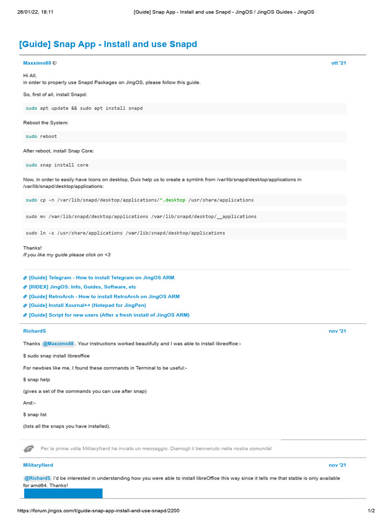 (Guide) Snap App - Install and Use Snapd - JingOS - JingOS Guides - JingOS | PDF | Computers