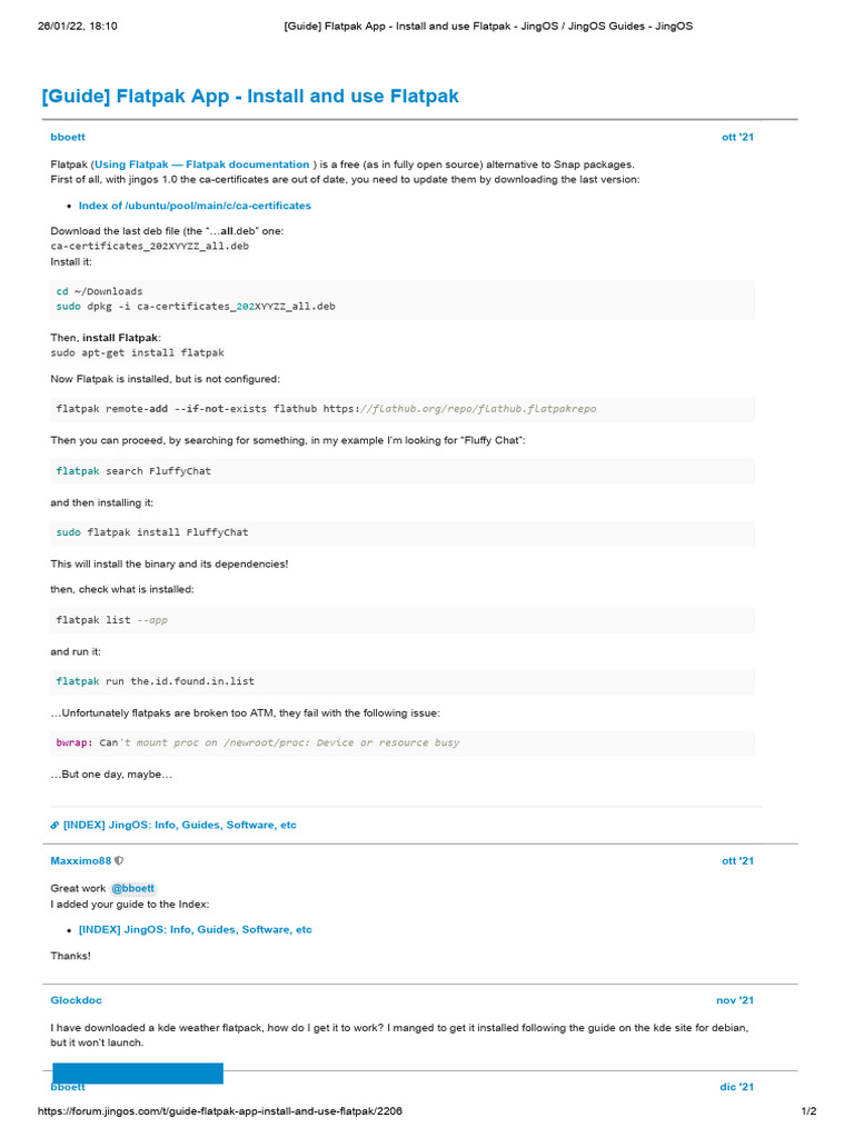 (Guide) Flatpak App - Install and Use Flatpak - JingOS - JingOS Guides - JingOS | PDF | Free ...