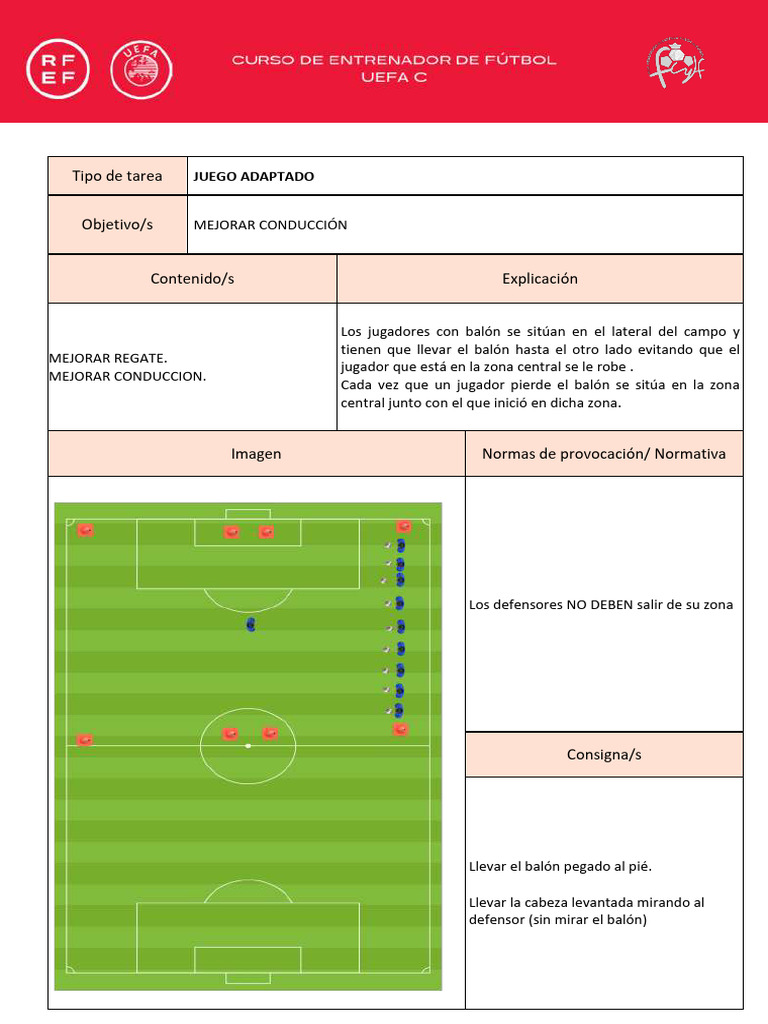 TAREA JUEGO ADAPTADO AL FUTBOL | PDF