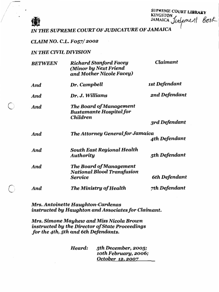 Facey, Richard Stanford V Dr. Campbell, Et Al | PDF
