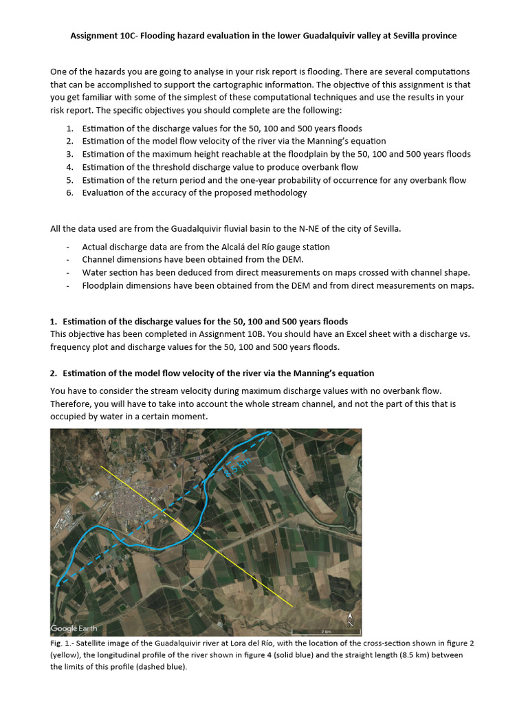 Assignment 10C-Flooding Hazard Evaluation - Guadalquivir | PDF | Floodplain | Flood