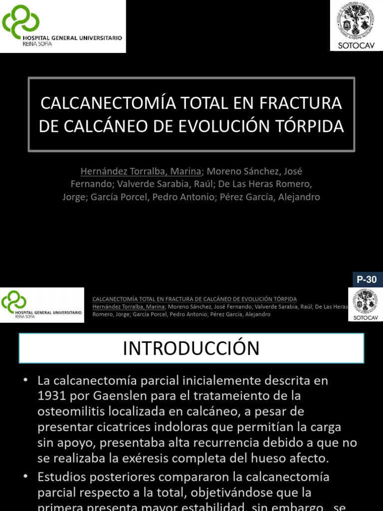 Calcanectomía Total en Fractura Tórpida | PDF | Causas de la muerte ...
