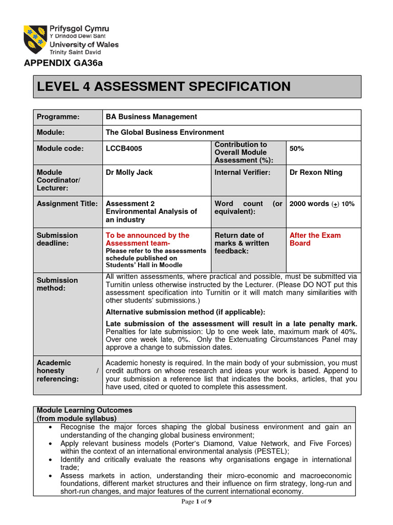 LCBB4005 - Global Business Environment Assessment 2 | PDF | Critical ...