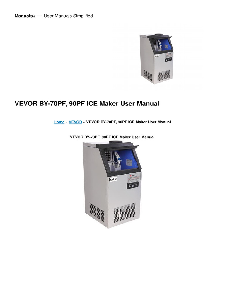 Vevor BY-70pf-90pf-ice-maker-manual | PDF | Ac Power Plugs And Sockets ...