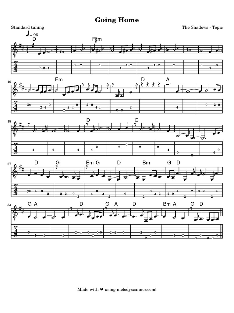 Going Home Guitar Chords and Tabs | PDF