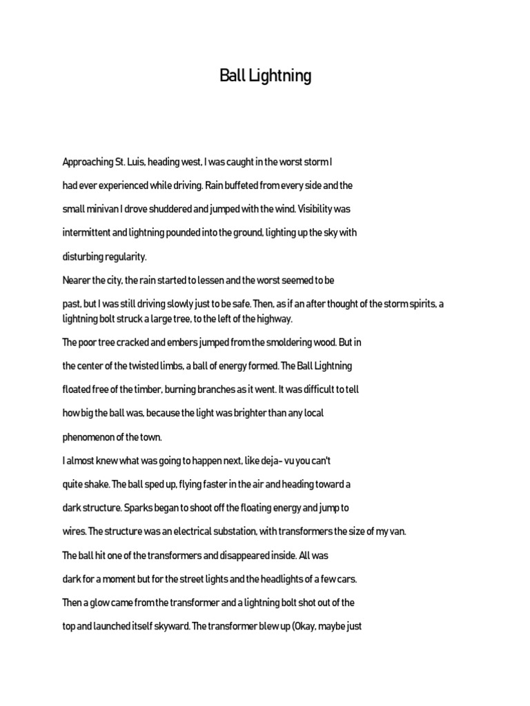 Ball Lightning | PDF | Electricity | Electrical Engineering