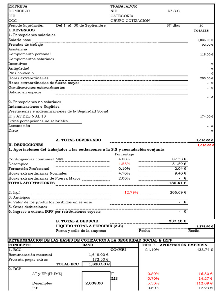 Ejer 4 Nómina Baja | PDF