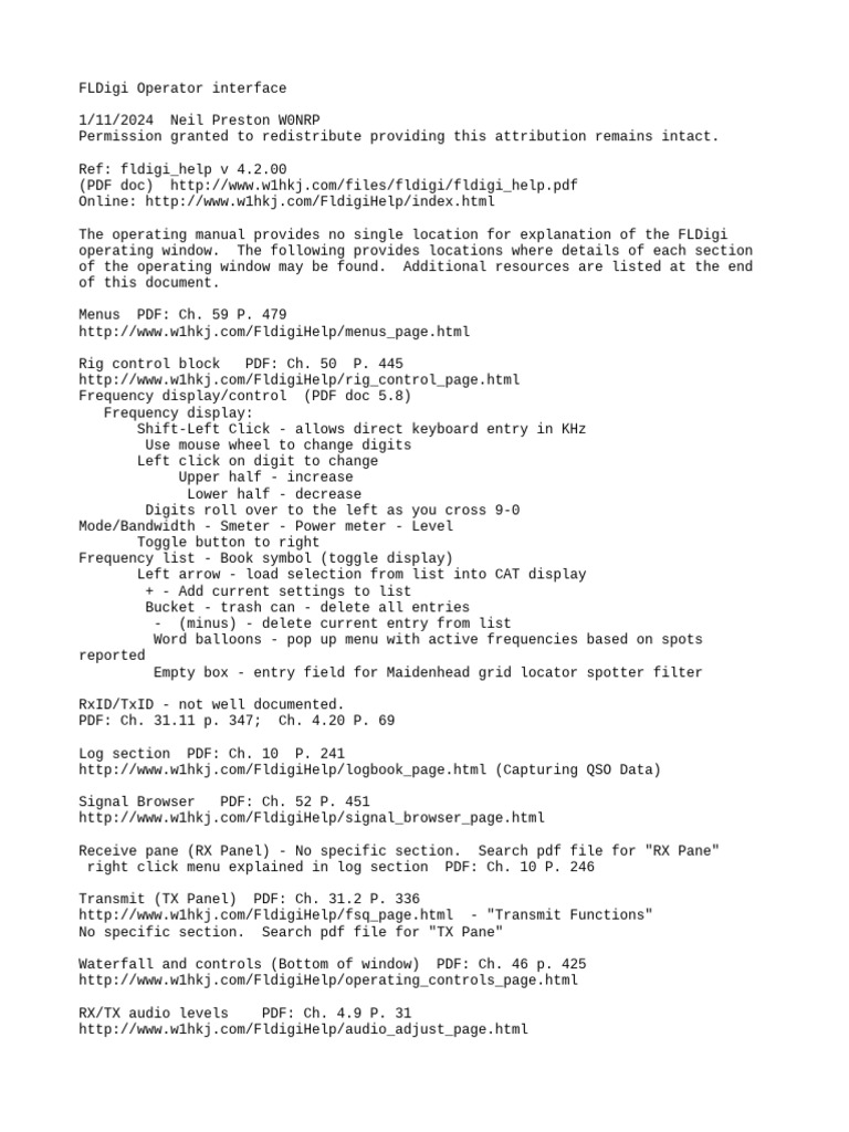 FLDigi Operating Screen & Controls | PDF | Menu (Computing ...