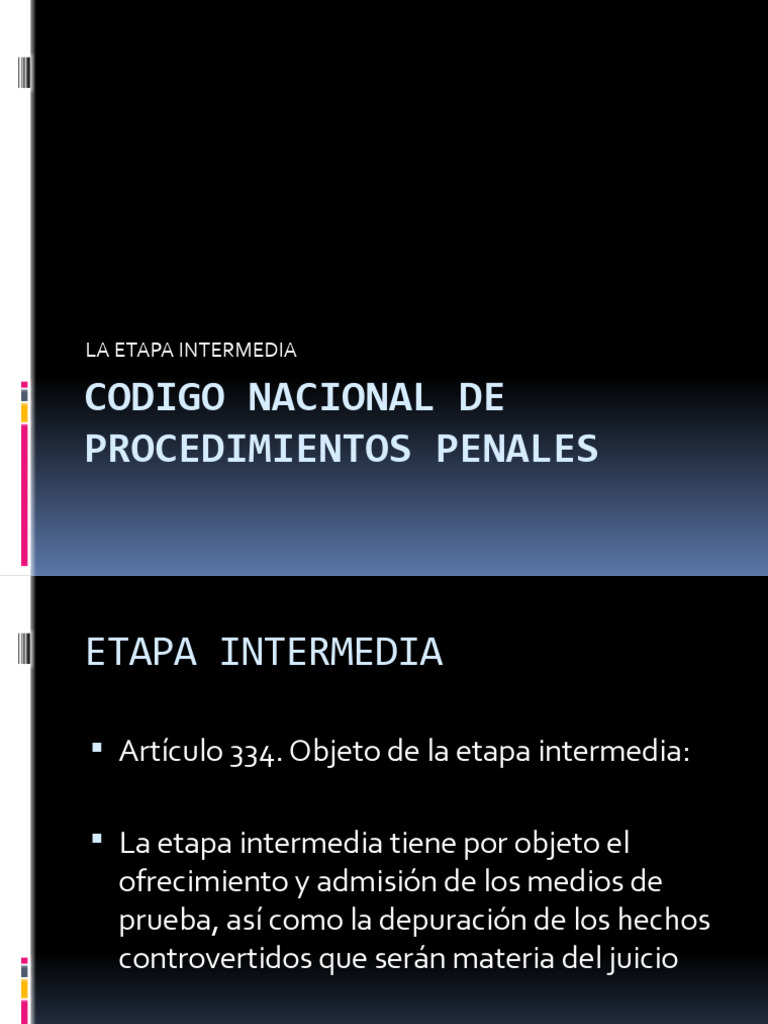 Compartir 'Etapa Intermedia Definicion, Objetivos y Acusacion. CNPP 1 | PDF | Derecho penal ...