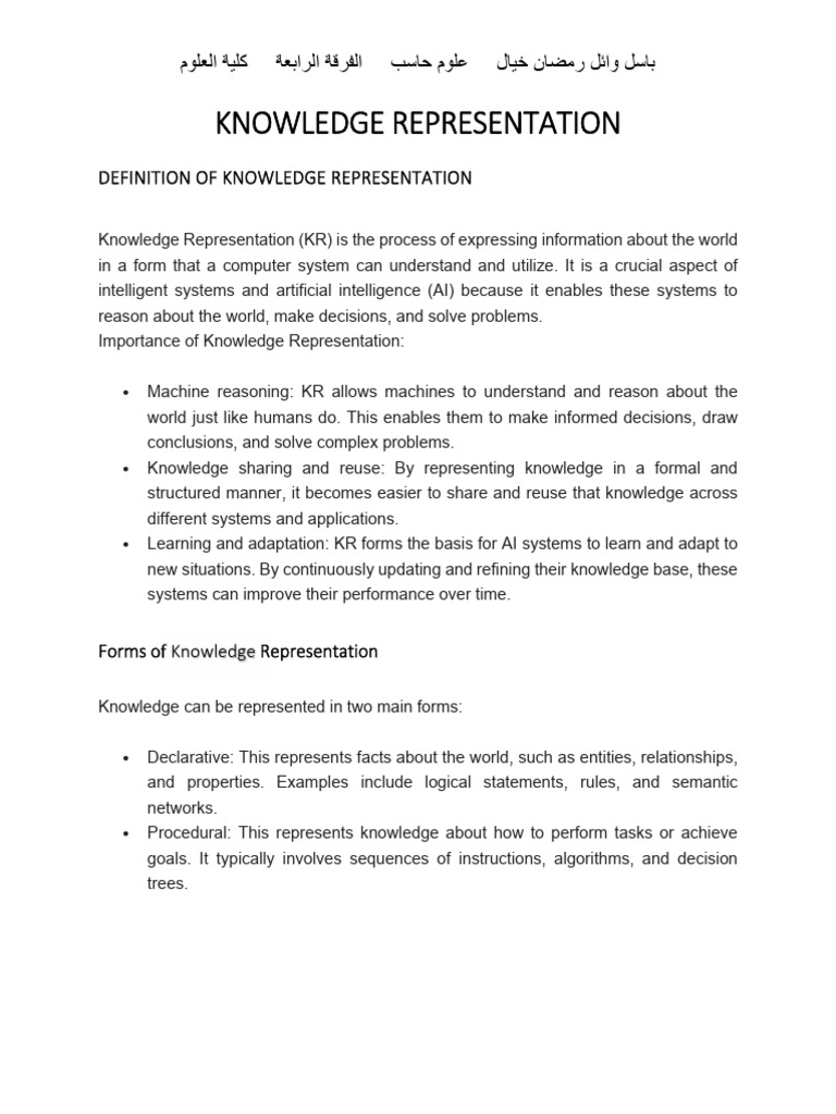 Knowledge Representation - B | PDF