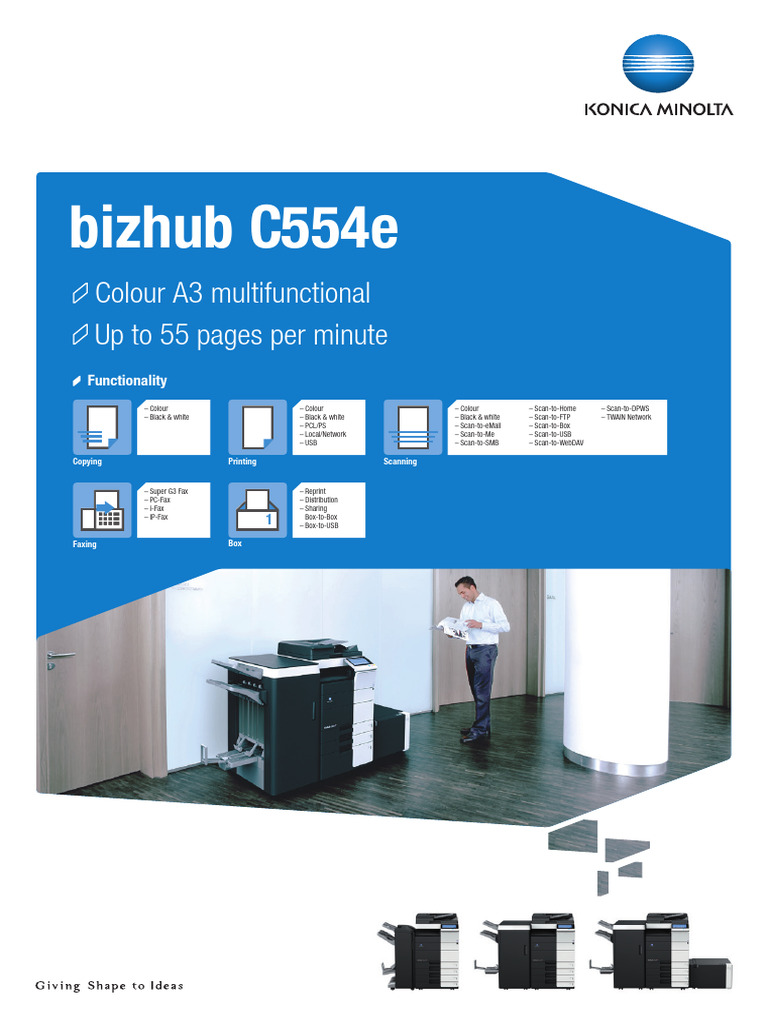 bizhub_C554e_DATASHEET | PDF | Image Scanner | Microsoft Windows