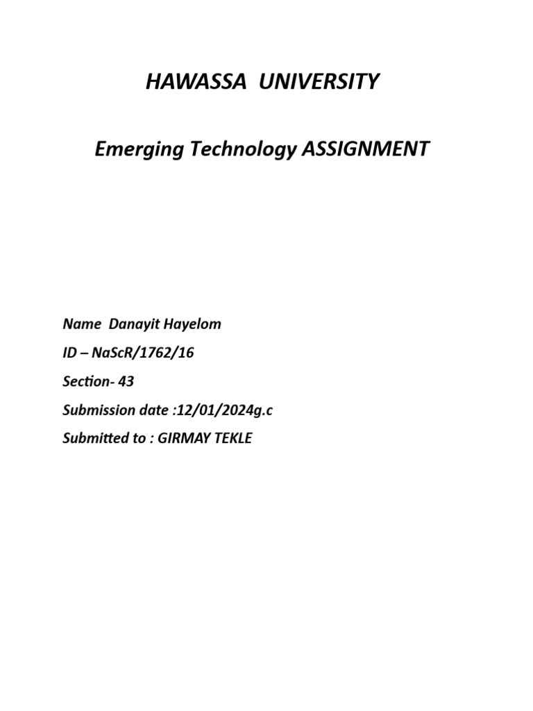 Emerging Technology Assignment | PDF | Programming | Computer Program