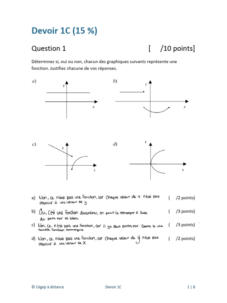 Devoir 1c Math PDF | PDF