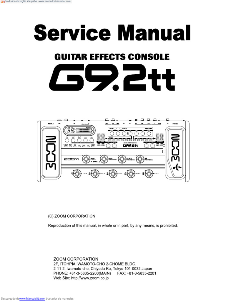 MANUAL DE SERVICIO Zoom - g9.2tt - SM - En.es | PDF | Sonido | Diodo ...