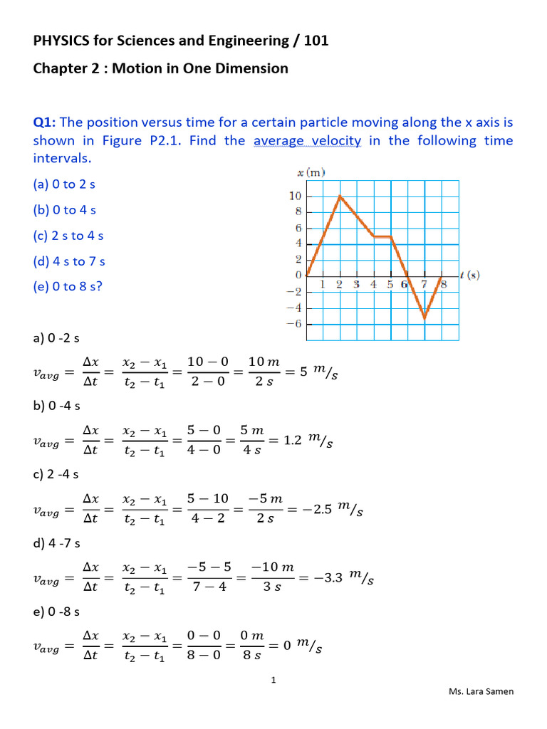 Physics Problems for Students | PDF | Speed | Velocity