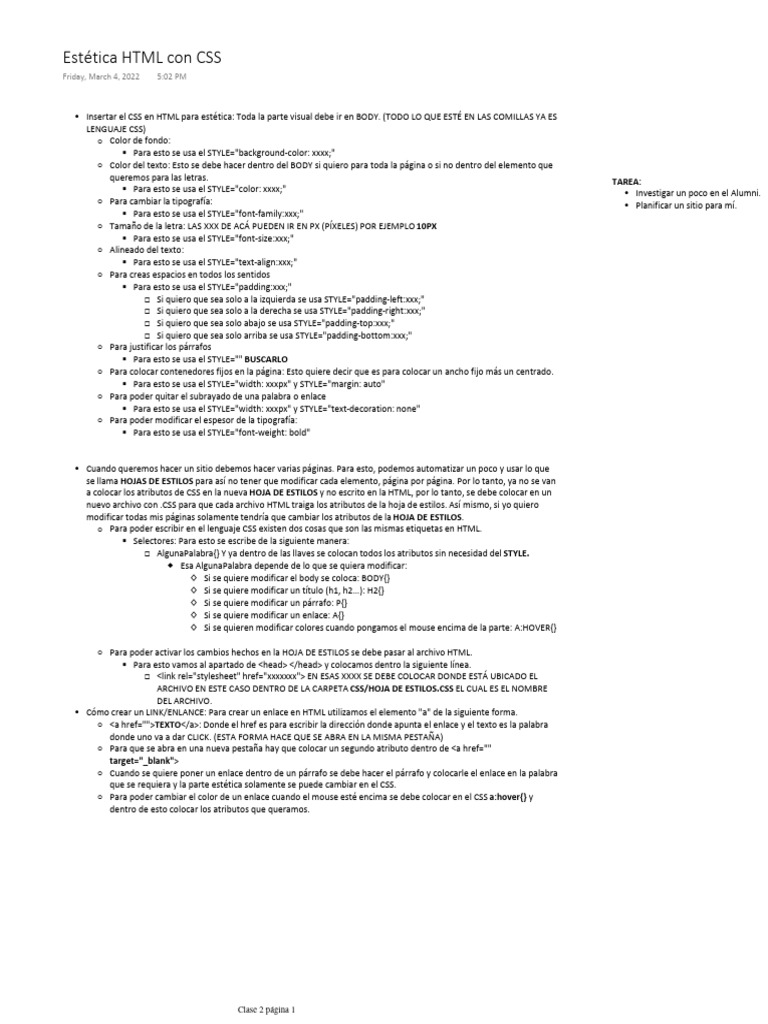 Estética HTML Con CSS (Como PDF | PDF | Hipervínculo | Notación