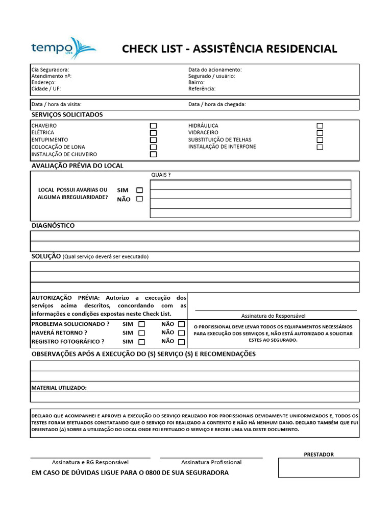 Modelo de Check List Residencial - Linha Básica | PDF