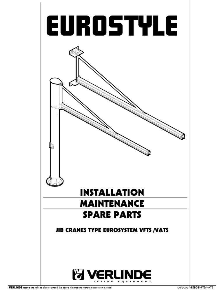 Verlinde VFTS VATS Maintenance GB | PDF | Screw | Crane (Machine)