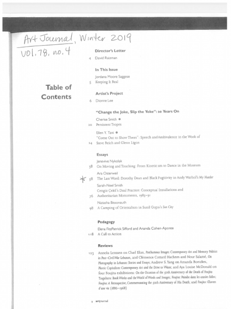 Osterweil, Dorothy Dean:Warhol, Art Journal | PDF