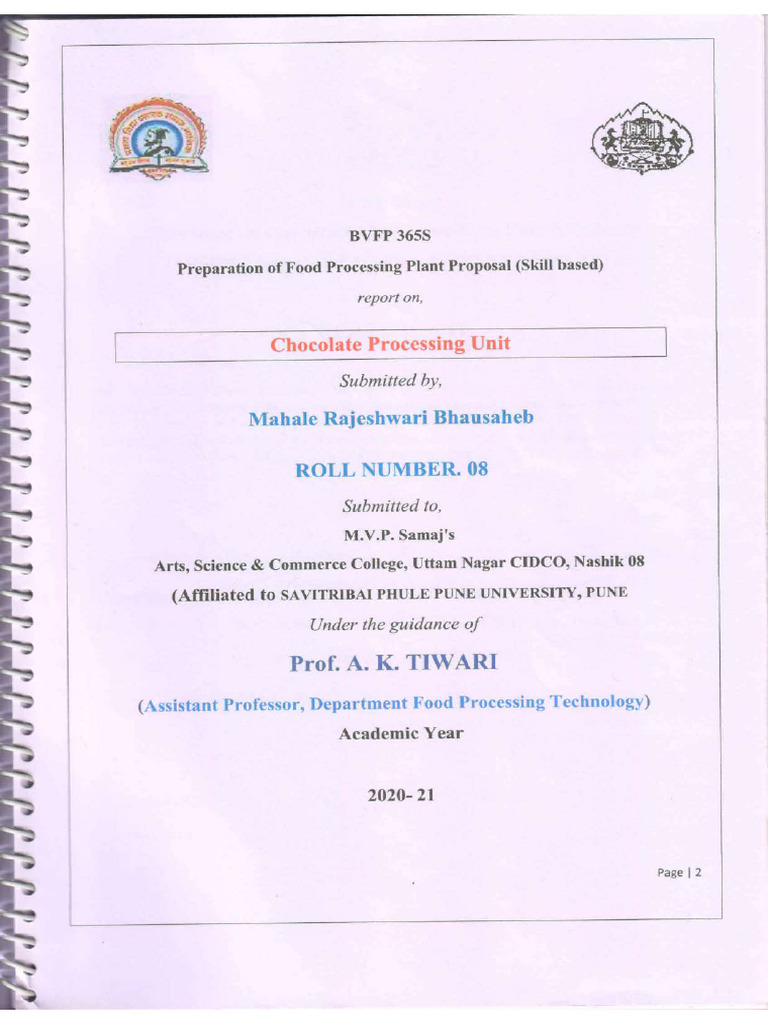 FPT - Chocolate Processing by Rajeshwari1 | PDF | Chocolate | Types Of Chocolate