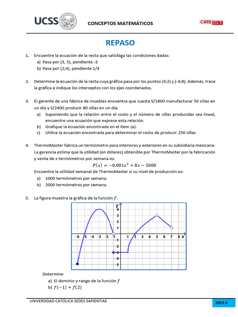 Problemas de Clase - Repaso 2 | PDF | Matemáticas