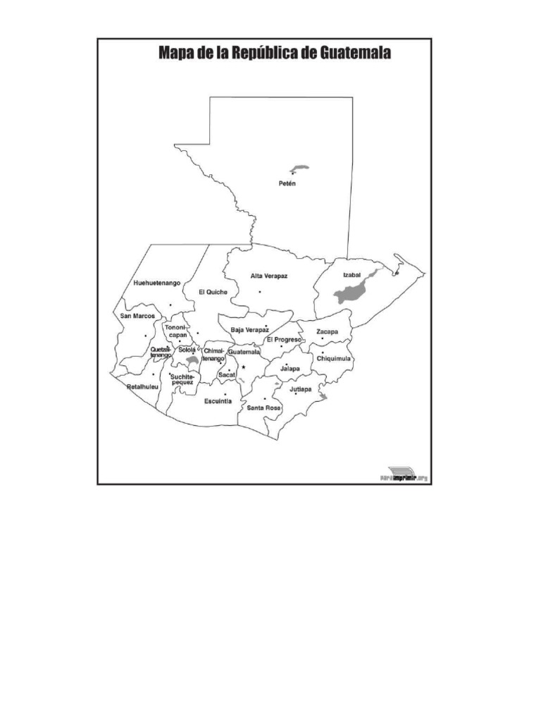 Mapa de Guatemala para colorear | PDF