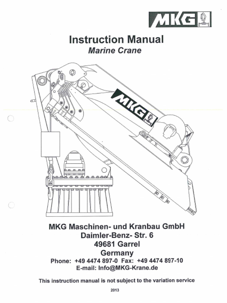 Instruction Manual Deck Crane | PDF
