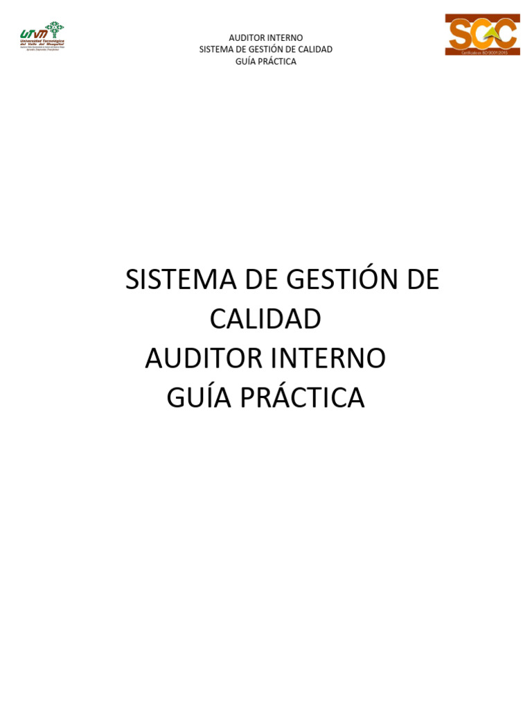Auditor Interno Guía Práctica 2 | PDF | Auditoría | Sistema de manejo ...