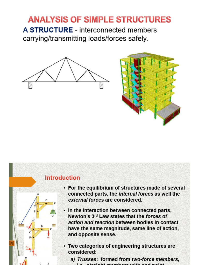 Chapter 4-Anaylysis of Simple Structures, 2023 | PDF | Truss | Force