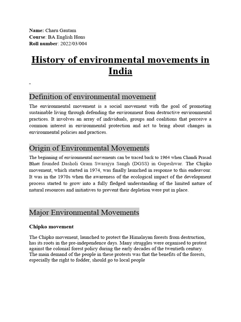 EVS Assignment | PDF | Environmental Movement | Ecology