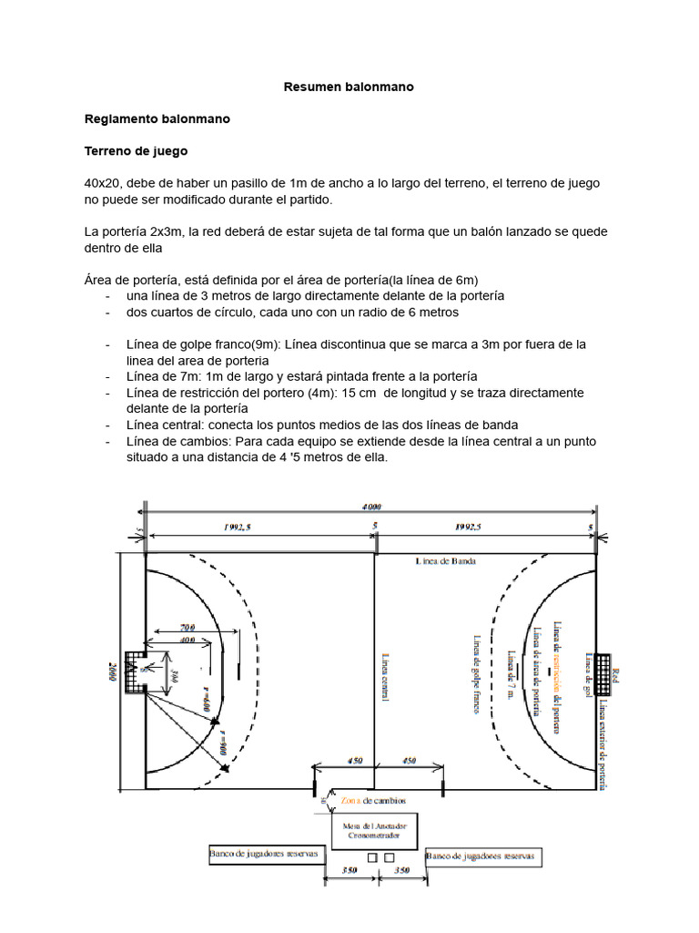 Resumen reglamento balonmano | PDF | Reglas y regulaciones deportivas ...