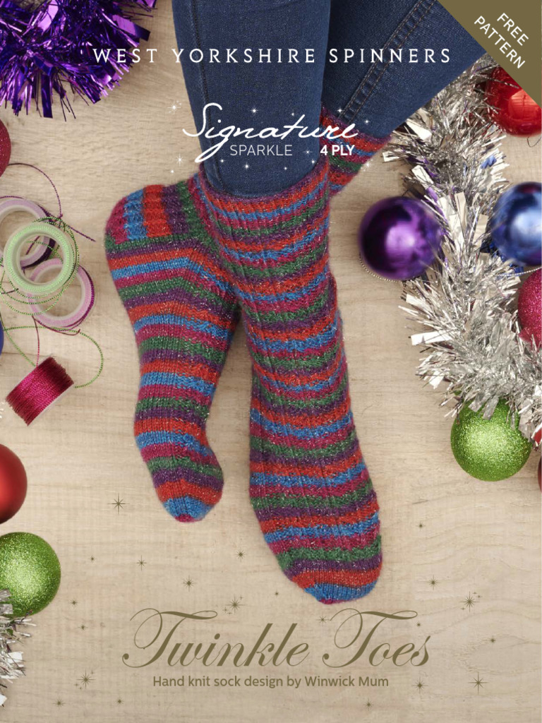 Wys Signature Sparkle 4ply Twinkle Toes Knitted Socks Wys1000038 | PDF ...