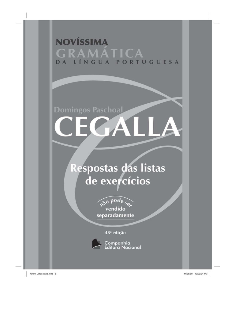 Listas-de-Exercicios Gabarito Cegalla | PDF