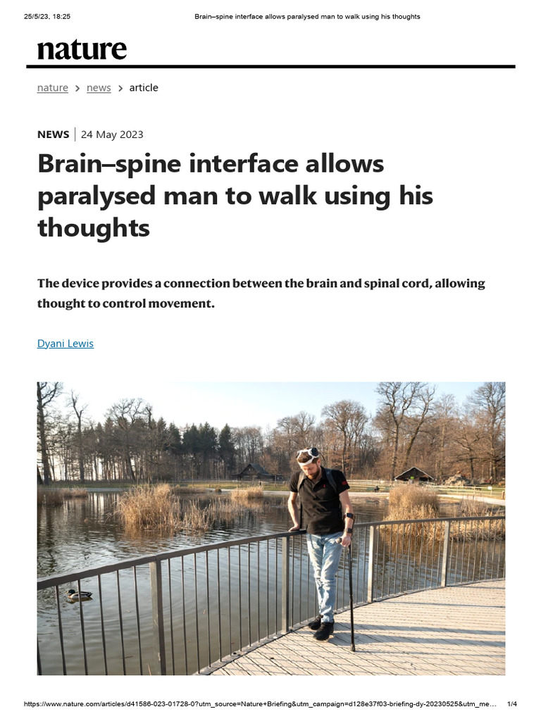 Brain-Spine Interface Allows Paralysed Man To Walk Using His Thoughts ...