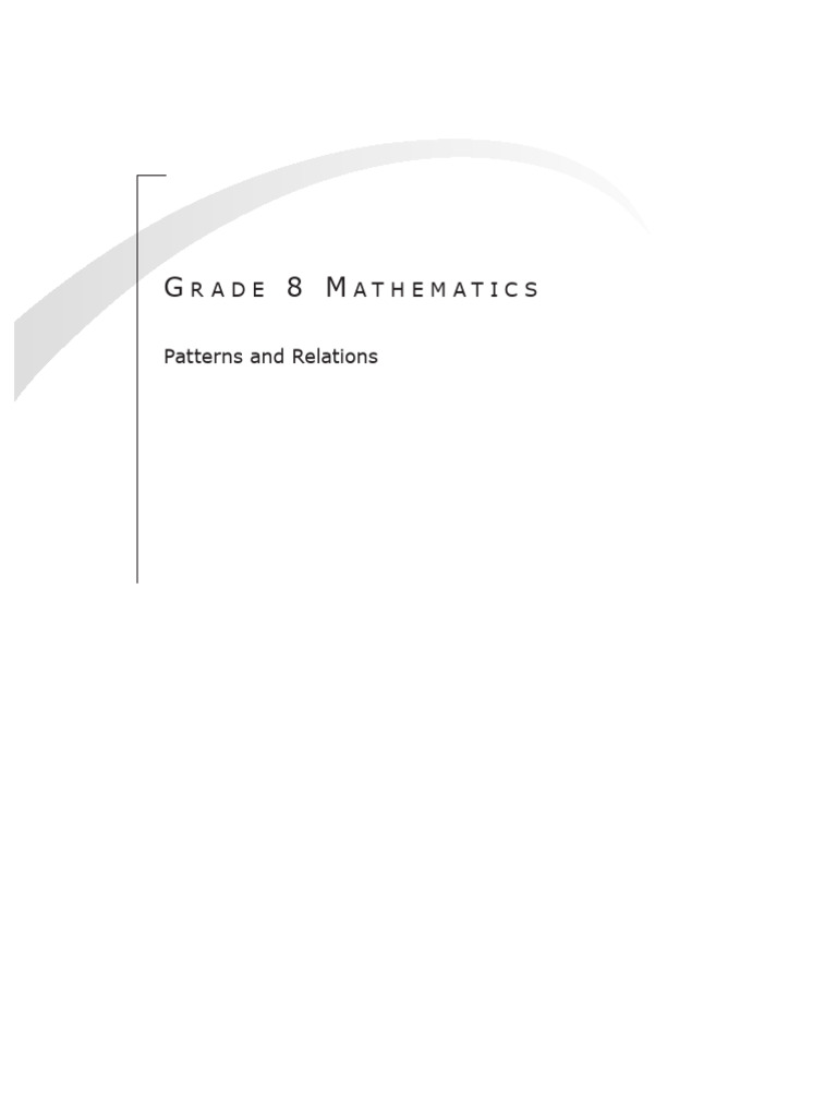 Gr.8-Patterns and Relations | PDF | Equations | Algebra