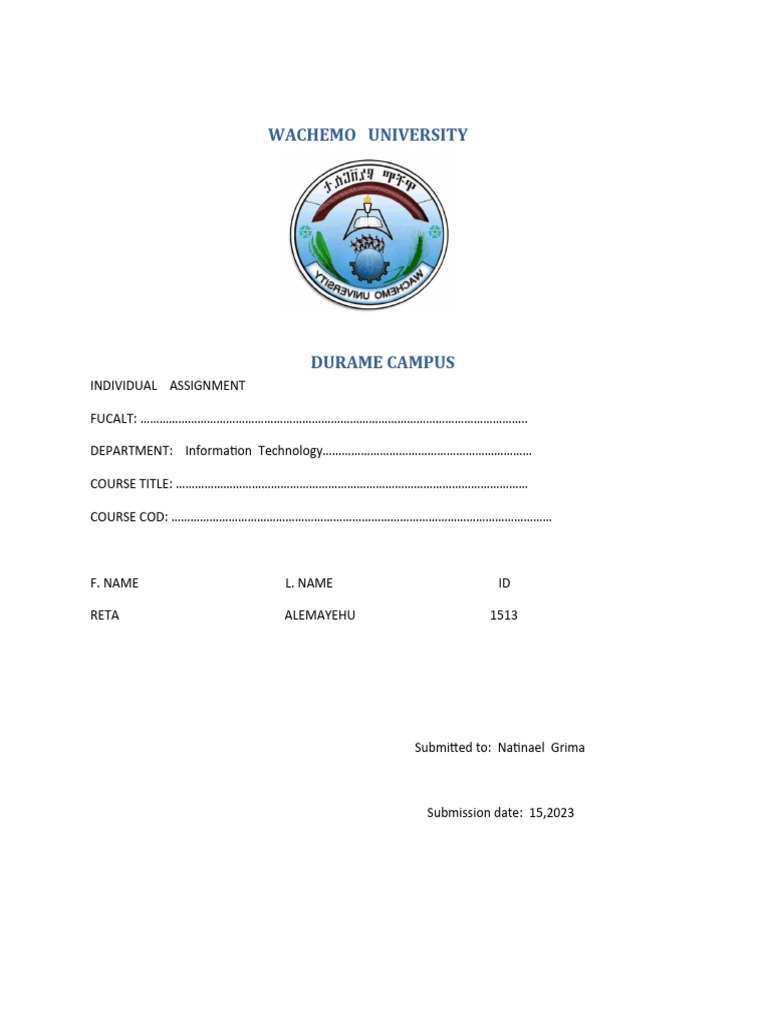 Reta Alemayehu | PDF | Database Index | Method (Computer Programming) Reta Alemayehu | PDF | Database Index | Method (Computer Programming)