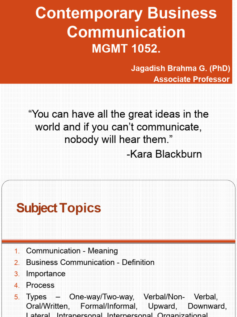 Contemporary Business Communication | Download Free PDF | Communication ...